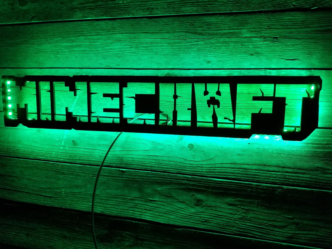 XL Minecraft Inspired Wall Art, Mine Craft Video Game Art, Game Room ...