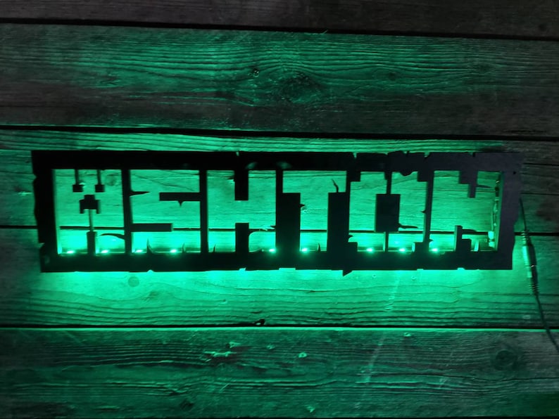 Personalized Minecraft Inspired Name / Screen Name LED Sign - Etsy