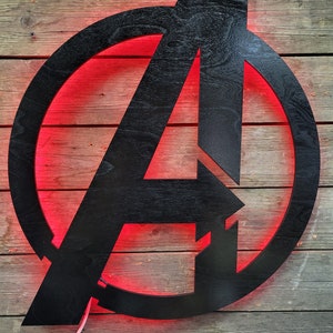 The Avengers LED Neon Sign Wall Art. Marvel Comic Gameroom Backlit Logo ...