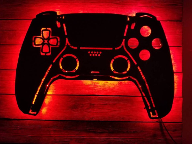 Playstation 5 Game Controller Backlit sign Wall Art Video | Etsy