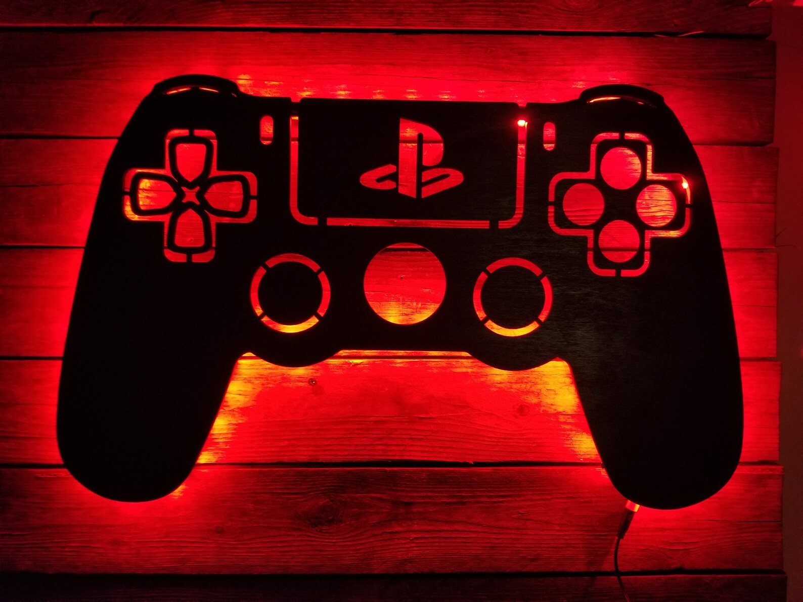 XXL Sized Playstation 4 Game Controller Backlit Sign, Wall Art, Video ...
