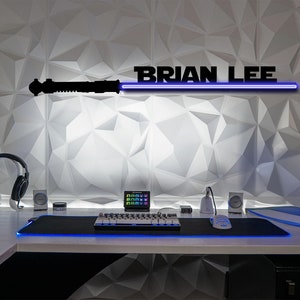 Lightsaber Sign With Custom Name & Neon Light Star Wars Darth Vader Obi ...