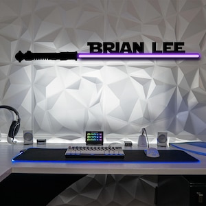 Lightsaber Sign With Custom Name & Neon Light Star Wars Darth Vader Obi ...