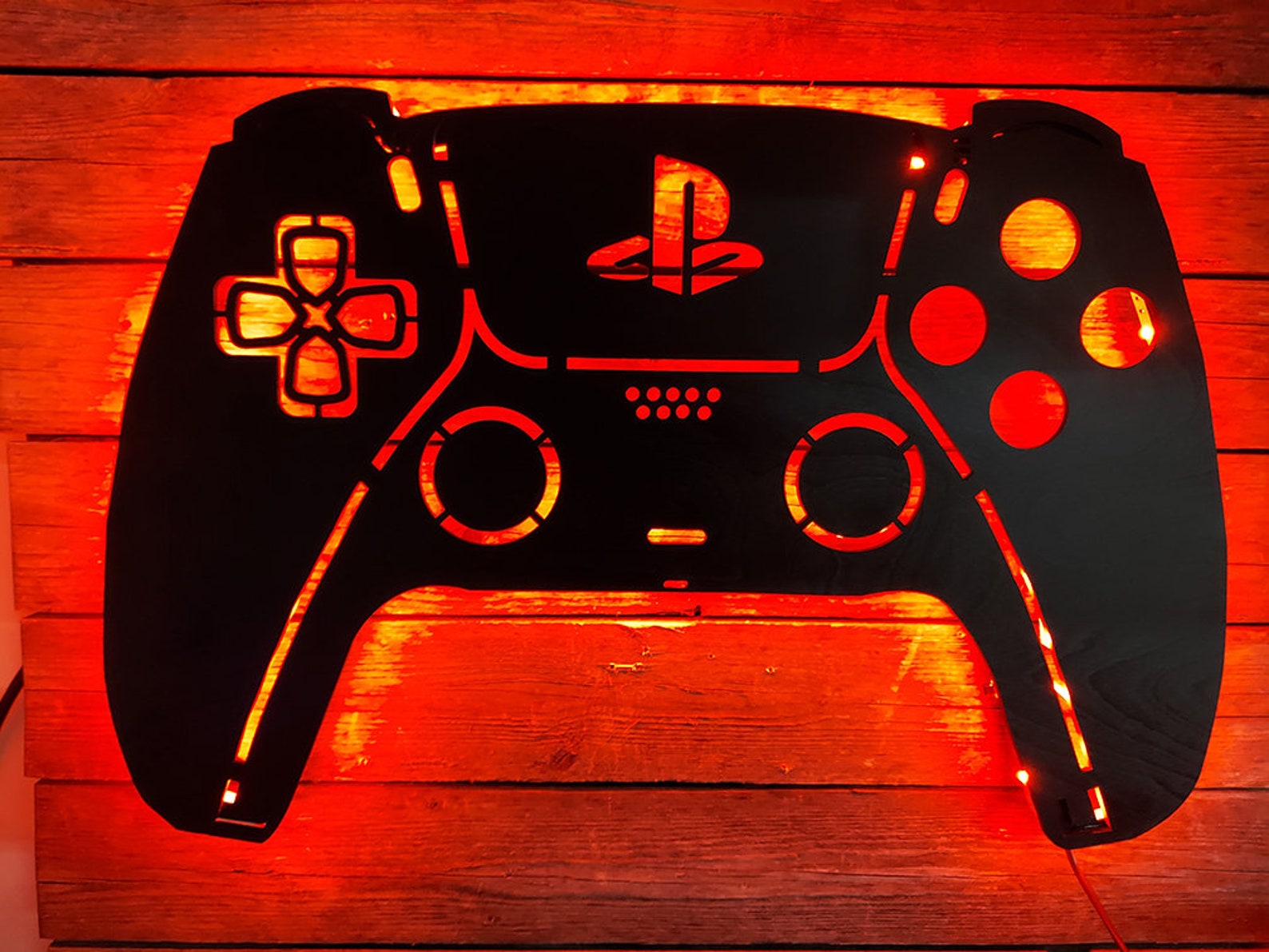 Playstation 5 Game Controller Backlit Sign, Wall Art, Video Game Art ...