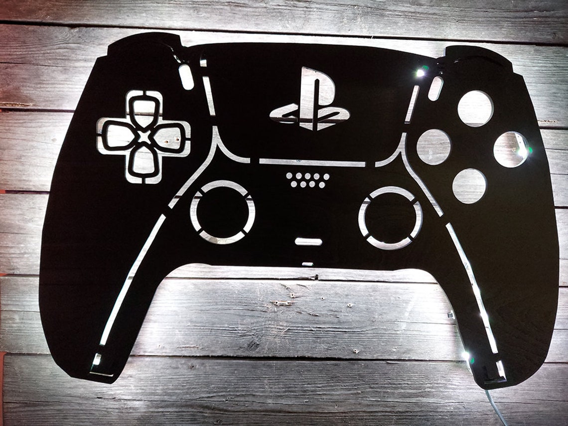 Playstation 5 Game Controller Backlit Sign Wall Art Video | Etsy