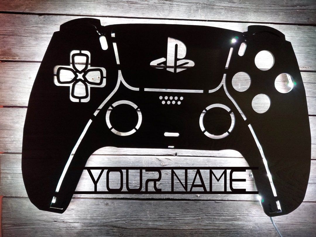 XL Playstation PS 5 Game Controller 34"x22" Backlit Neon Sign, PS5 ...