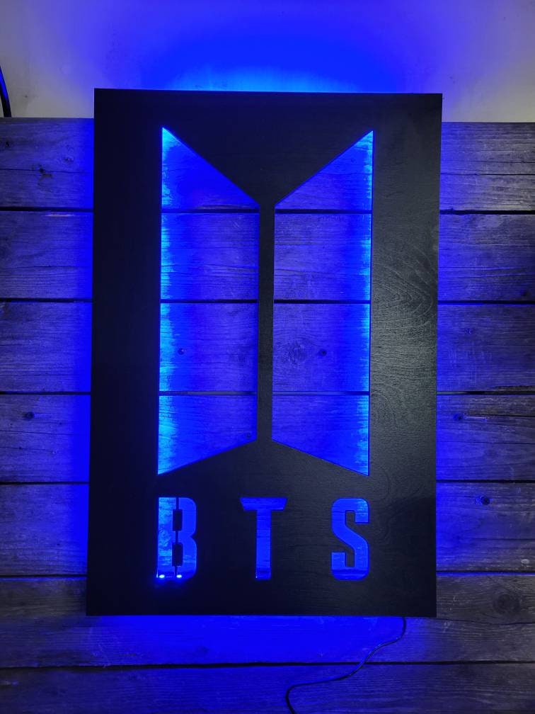 BTS Logo Sign Backlit Wallart BTS Led Poster Custom Fan | Etsy