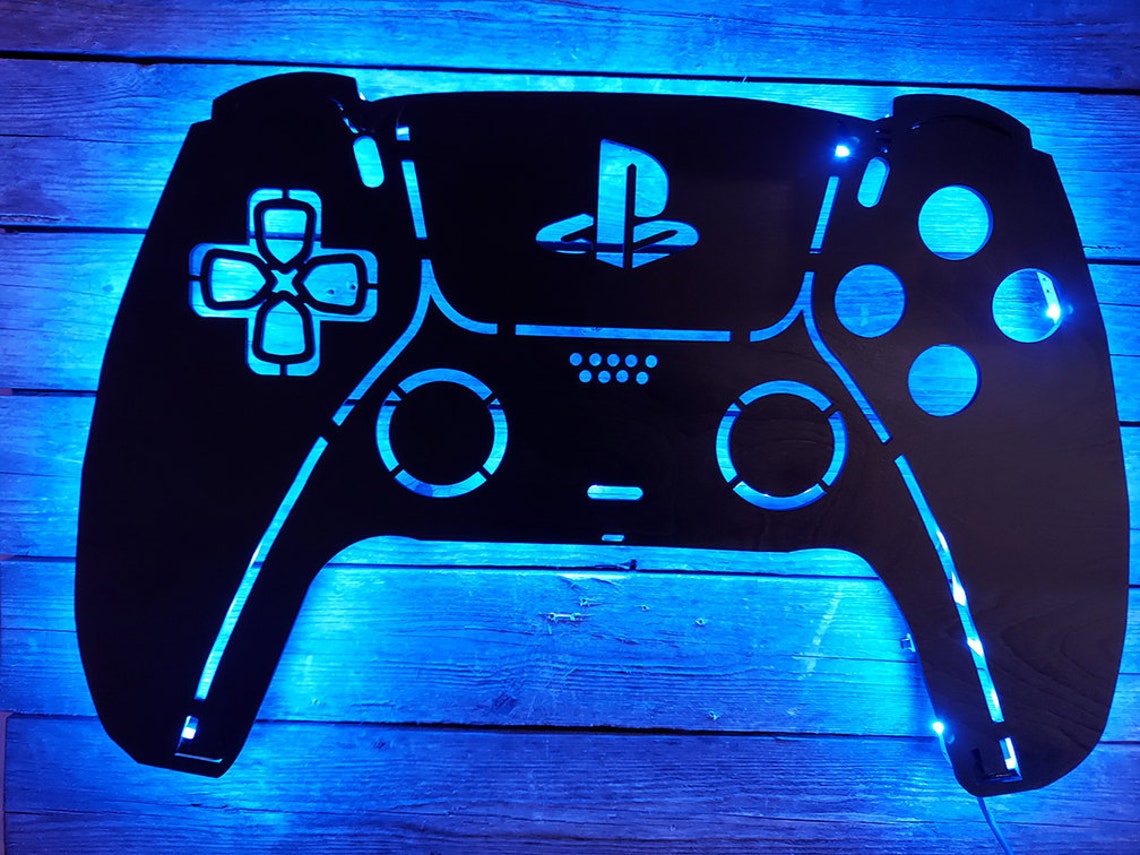 Playstation 5 Game Controller Backlit Sign Wall Art Video | Etsy