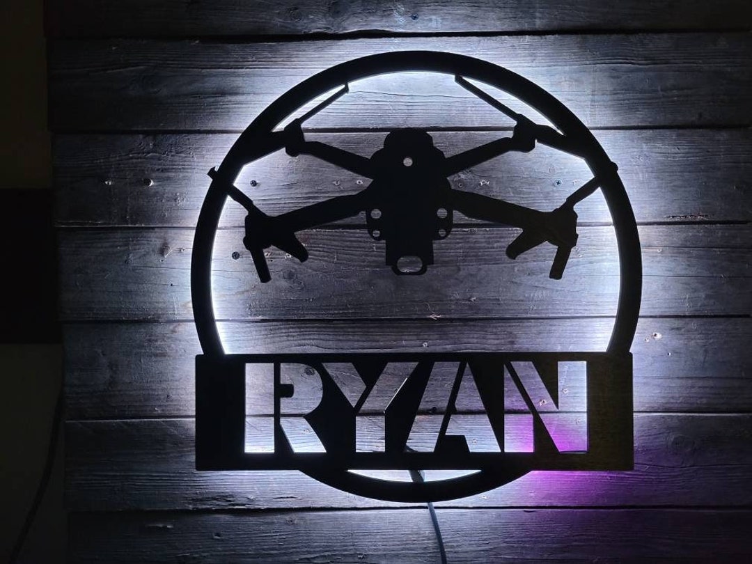 Custom DJI Drone LED Wall Sign. FPV, Cine Whoop Personalized Drone ...