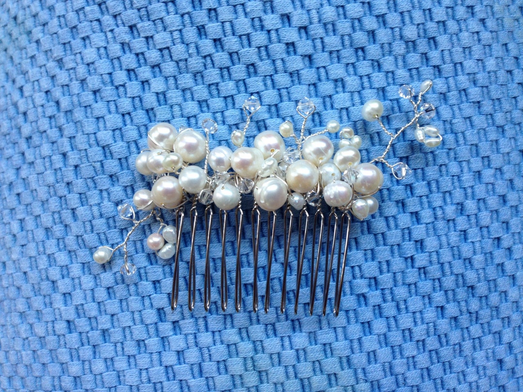 Beaded Bridal Hair Comb, Ivory Pearl Bride Jewelry, OOAK - Etsy