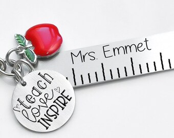 Ruler Key Chain - Etsy