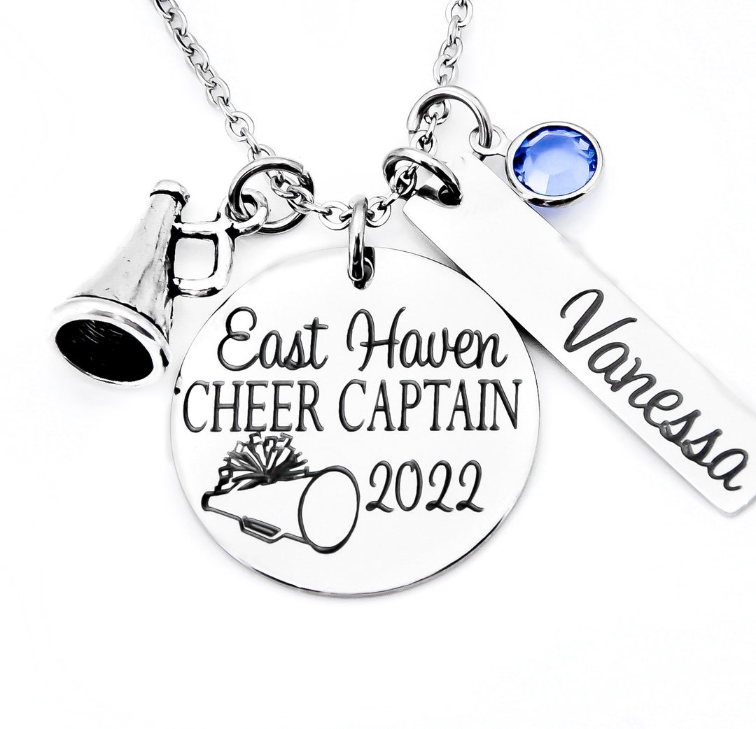 Custom Cheer Captain Necklace, High School Cheerleader, Gift for Girl ...