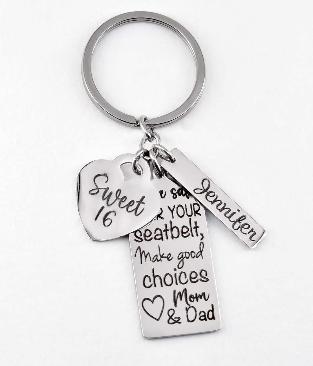 Drive Safe Personalized New Driver Key Chain, Sweet 16, Birthday Gift ...
