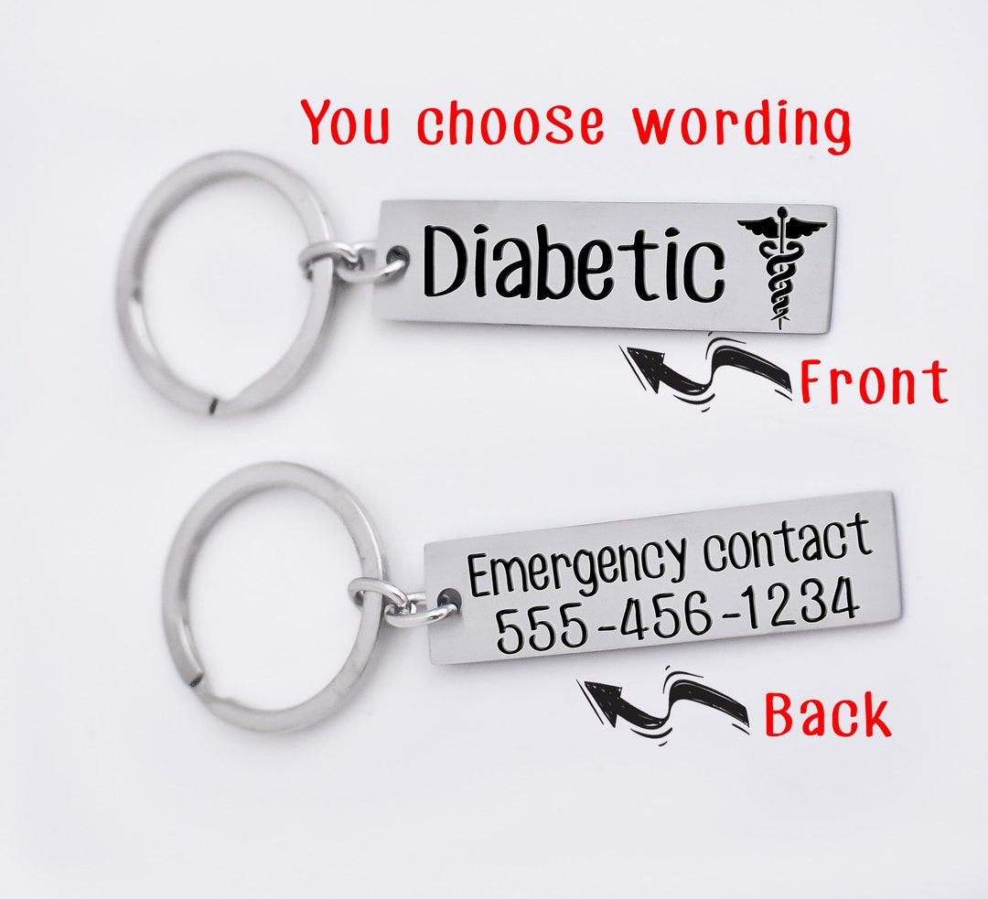 Medical Alert Key Chain, Medical Alert, Diabetic, Insulin, Epi Pen ...