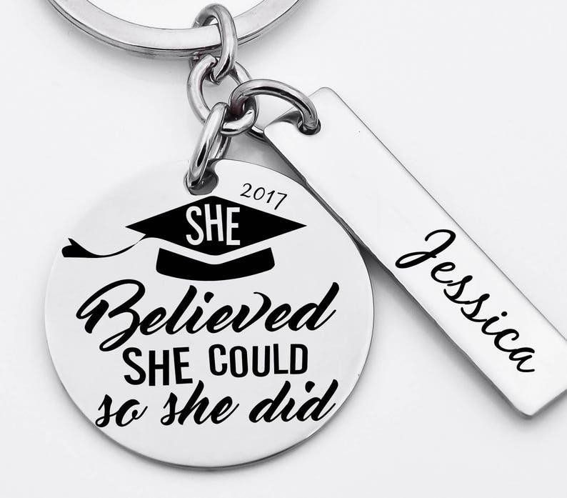 Graduation Inspired Key Chain, Stainless Steel Key Chain, Personalized ...