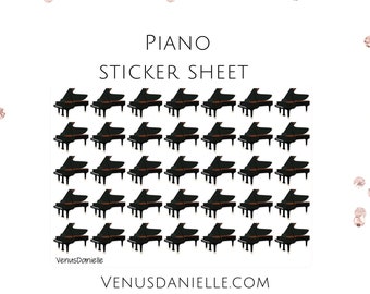 Kawaii Piano Sticker Sheet Cute Piano Practice Planner Stickers Music ...
