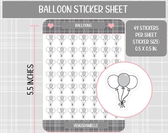 Colorful Balloon Planner Stickers, Tiny Birthday Planner Stickers ...