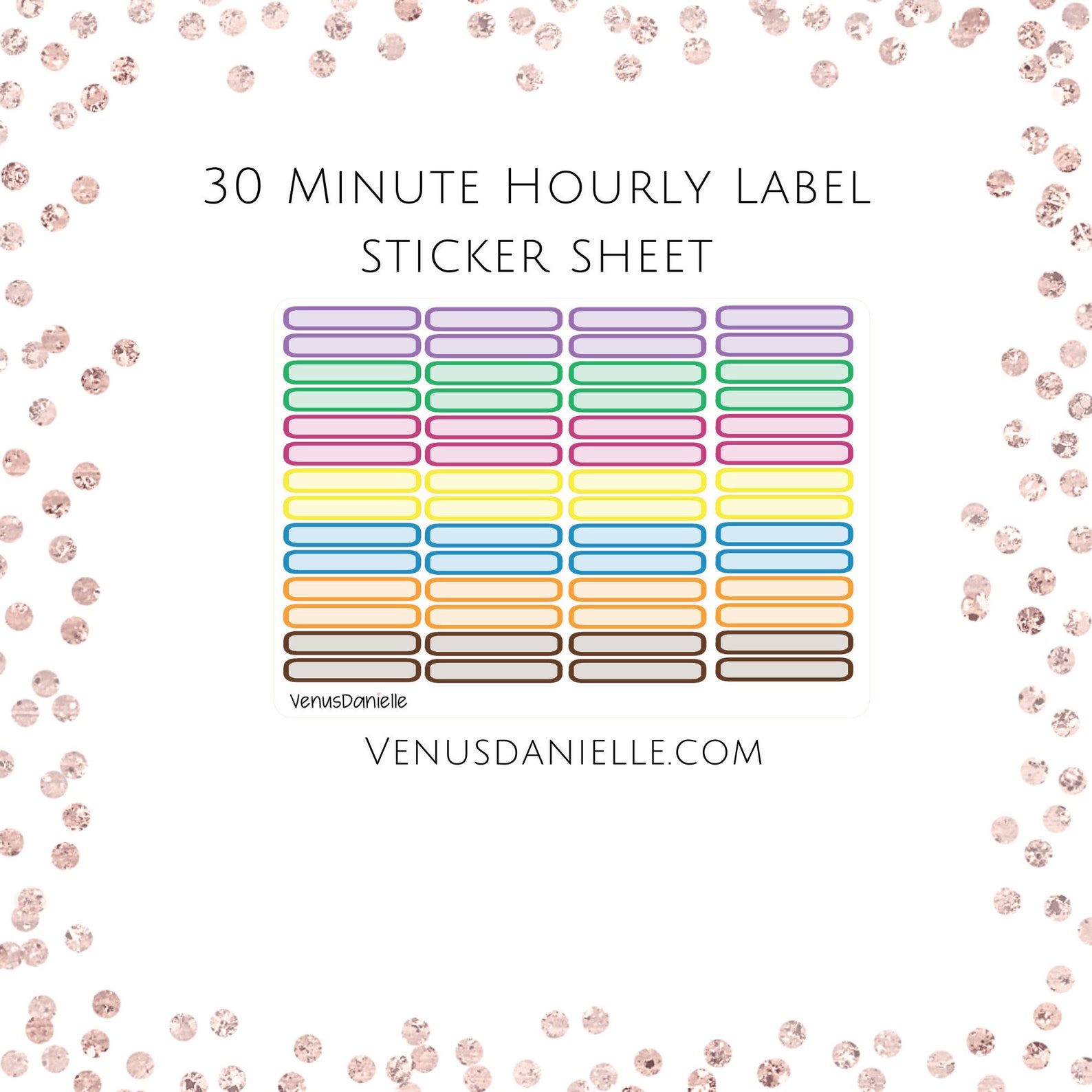 30 Minute Hourly Planner Stickers, EC Hourly, Appointment Label ...