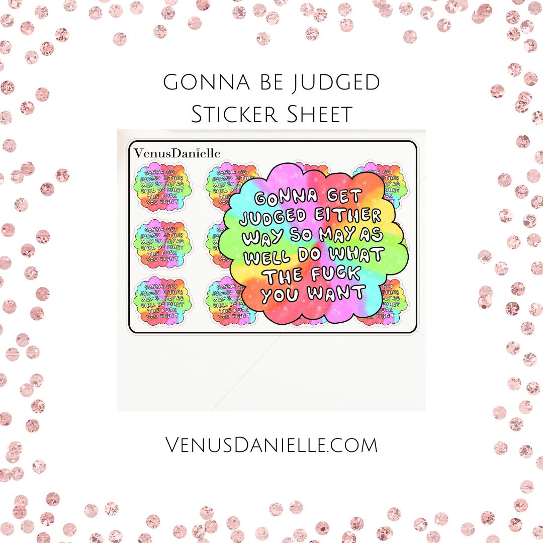 Funny Gonna Get Judged Planner Sticker Sheet, Mental Health Humor, Cute ...