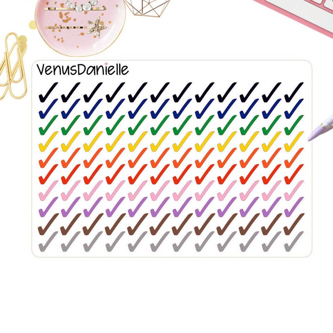 Planner Stickers, Checkmark Sticker Sheet - Etsy