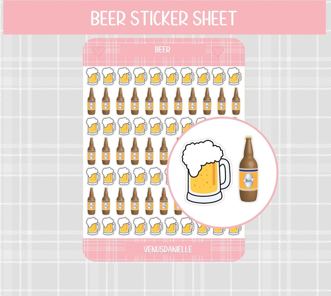 Planner Stickers Beer Sticker, Drink Sticker, Alcohol Stickers, Beer ...
