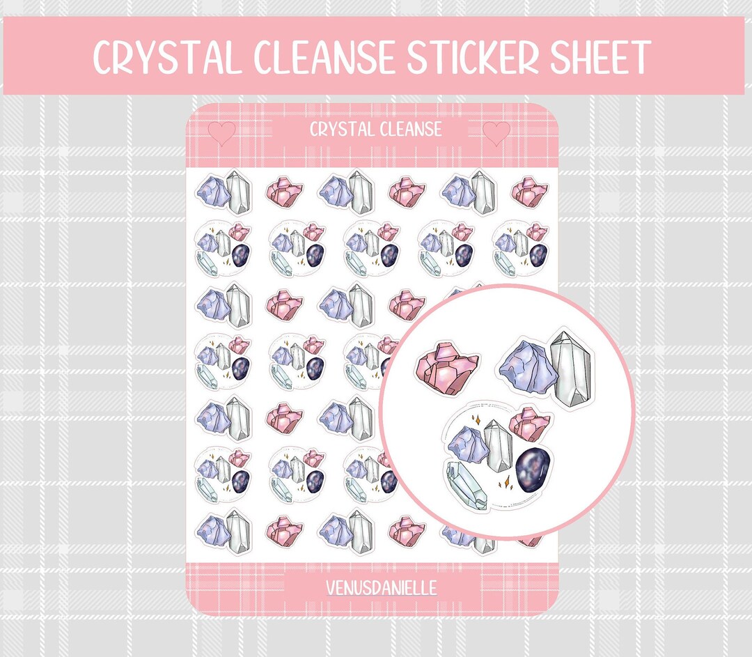 Crystal Cleanse Planner Sticker Sheet, Cleansing Stickers, Law of ...