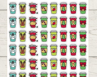 Christmas Cosy Mug Sticker Sheet | Cute Christmas Planner Stickers Hot ...