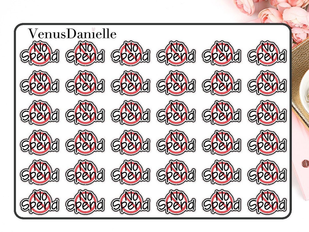 No Spend Planner Sticker Sheet - Budgeting Stickers, Expense Tracker ...