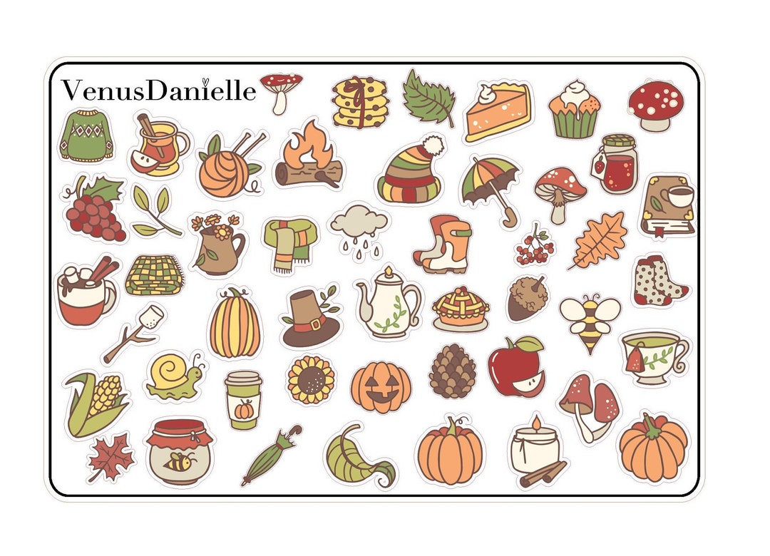 Fall Autumn Deco Planner Sticker Sheet - Perfect for Seasonal ...