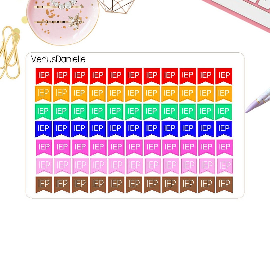 Teacher IEP planner stickers, flag stickers , IEP meeting, I E P ...