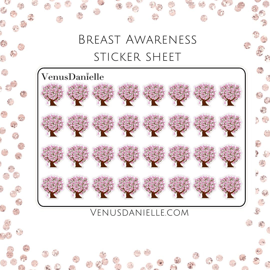 Breast Care Reminder Stickers, Breast Awareness Stickers, Health ...
