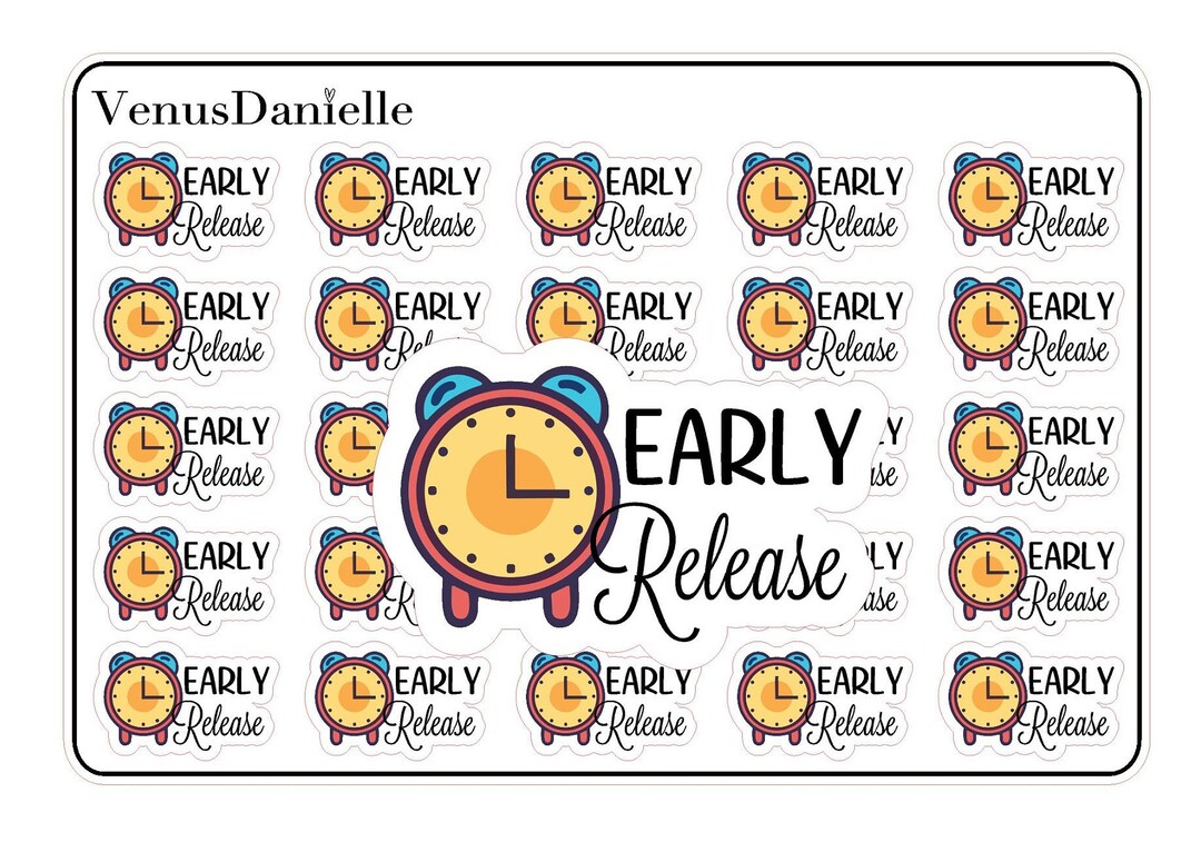 School Stickers, Calendar Sticker, Early Release, Half Day Reminder ...