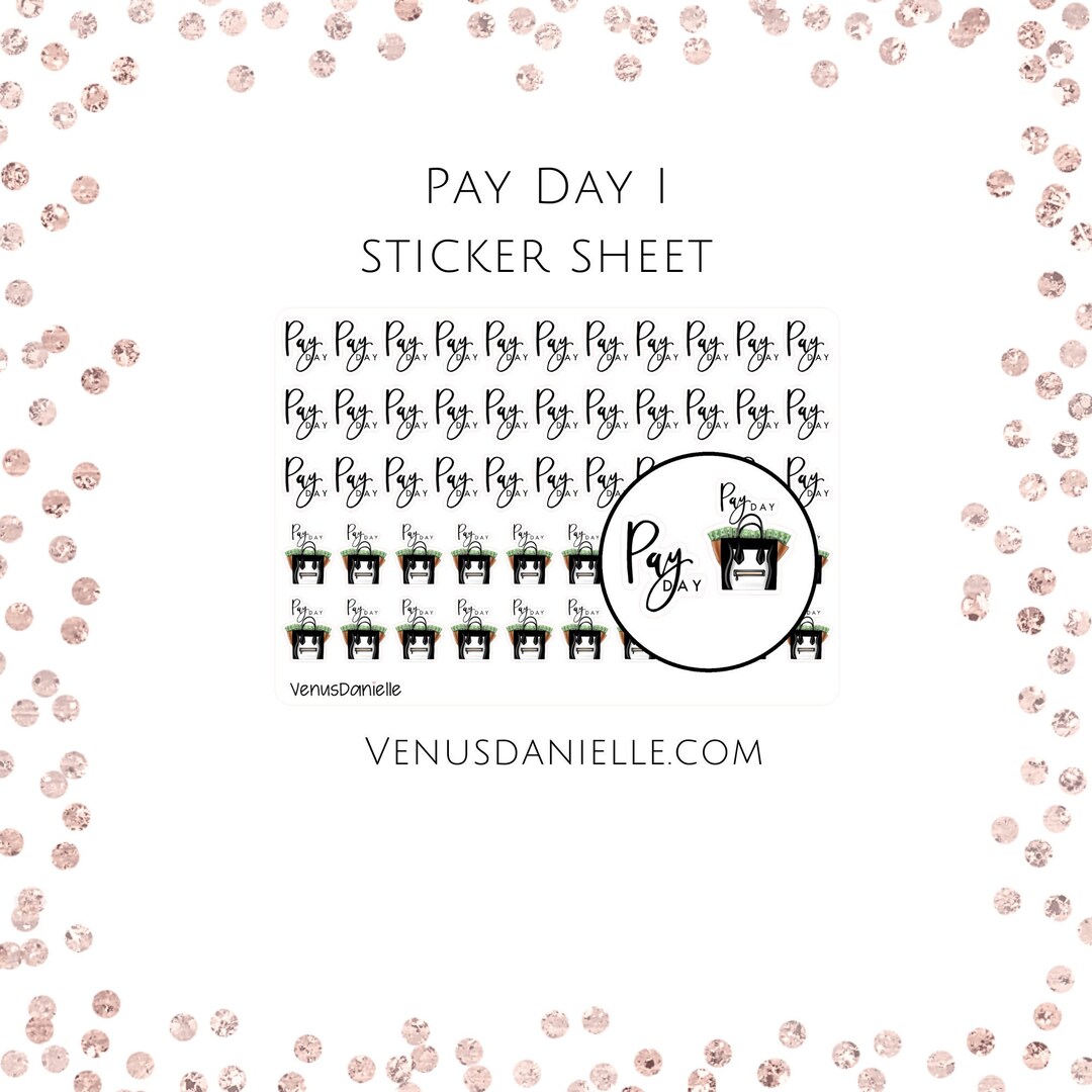 Payday Planner Sticker Sheet, Financial Stickers, Payday Reminder ...