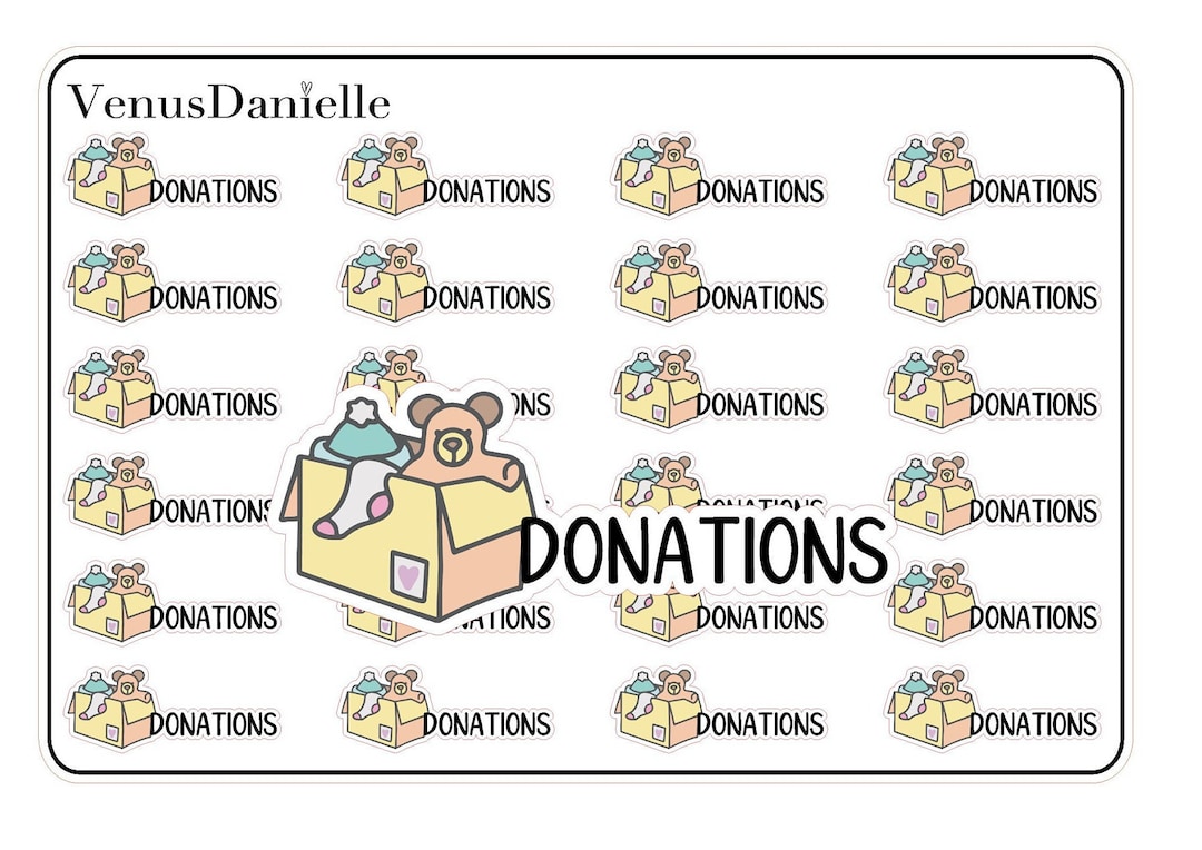 Donations Reminder Planner Sticker Sheet Perfect for Organizing ...