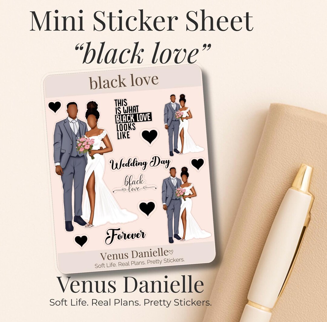 Black Love Wedding Planner Stickers: Bridal Shower Gift - Etsy