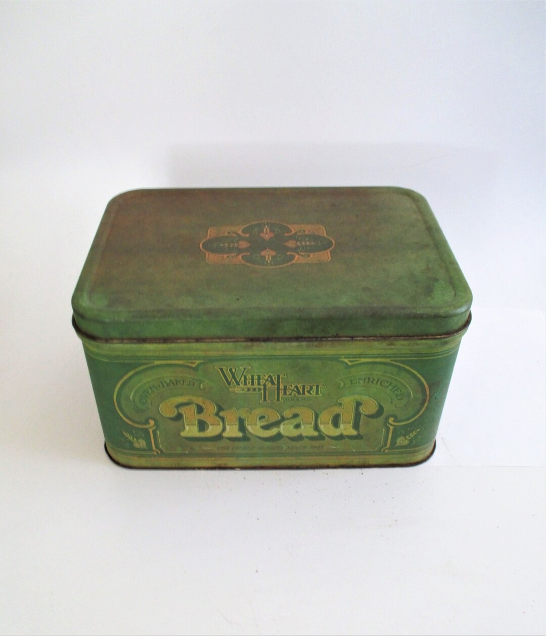 Shabby Chic Large Tin Wheat Heart Bread Box - Etsy