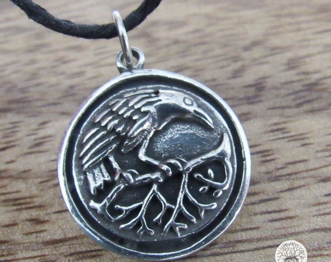 Raven Medallion Pewter Pendant - Etsy