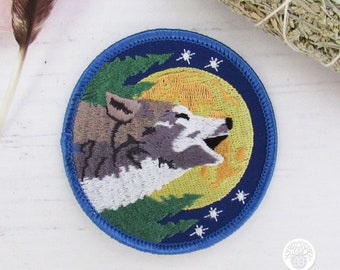 Wolf Howling Wolf Wild Animal Embroidered Iron on Patch Crafts - Etsy