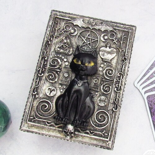 Black Cat Tarot Card Box - Etsy
