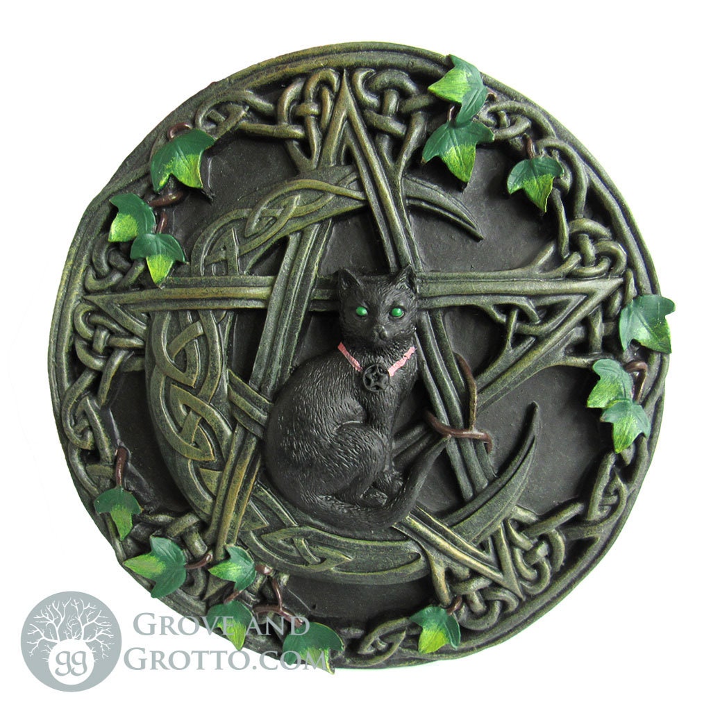 Cat and Pentagram Plaque - Etsy