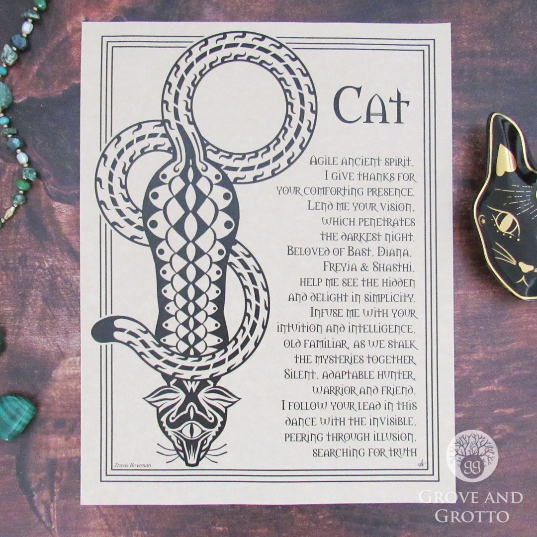 Cat Prayer Parchment Poster 8.5 X 11 - Etsy