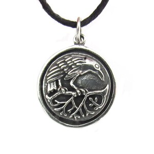 Raven Medallion Pewter Pendant - Etsy