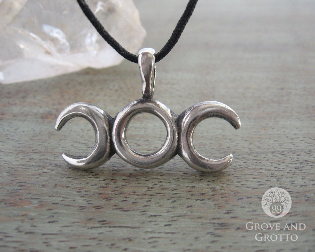 Triple Moon Pewter Pendant - Etsy