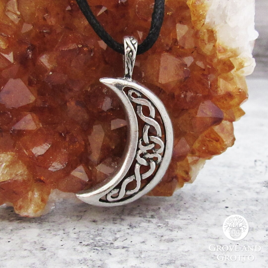 Celtic Moon Pewter Pendant - Etsy