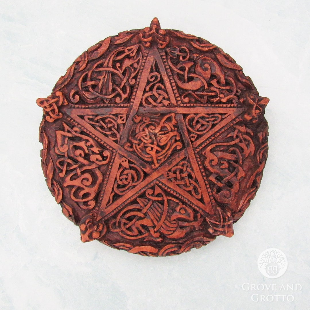 Celtic Knotwork Pentacle Plaque wood Color - Etsy