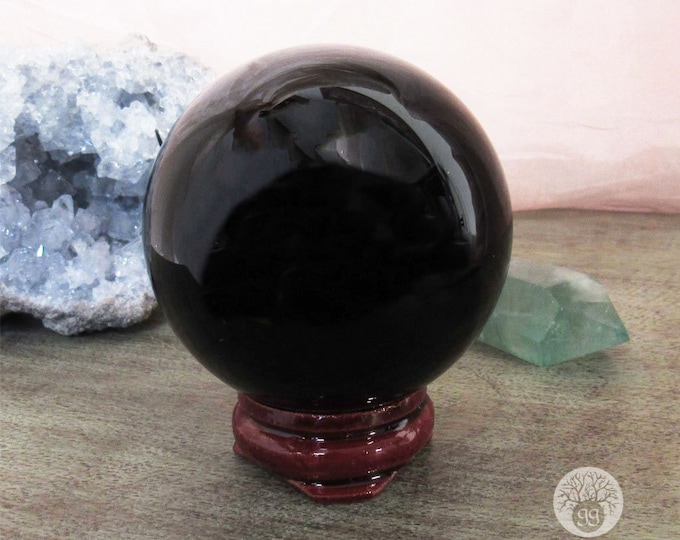 Black Crystal Ball With Stand 50mm - Etsy