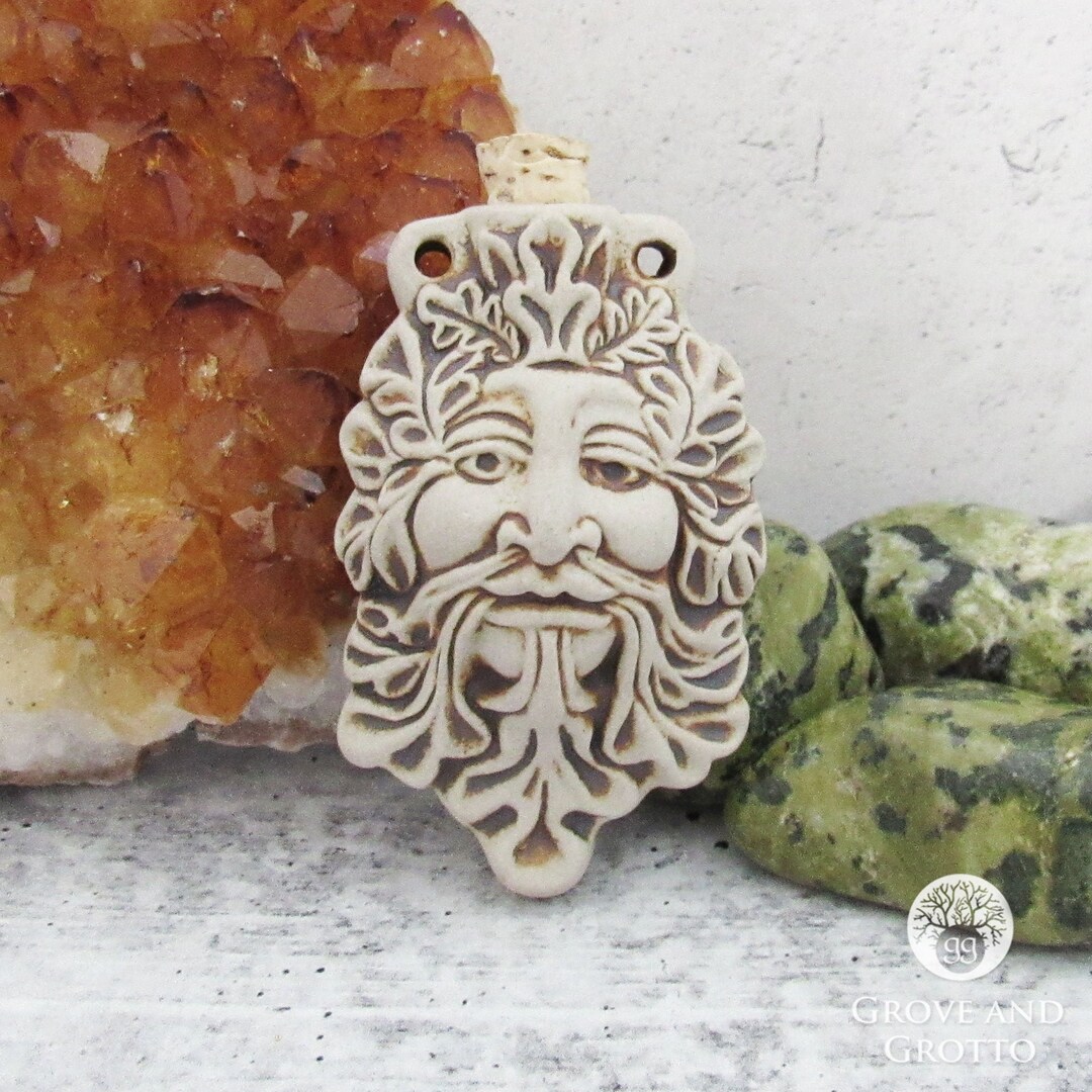 Green Man Ceramic Mini Bottle - Etsy