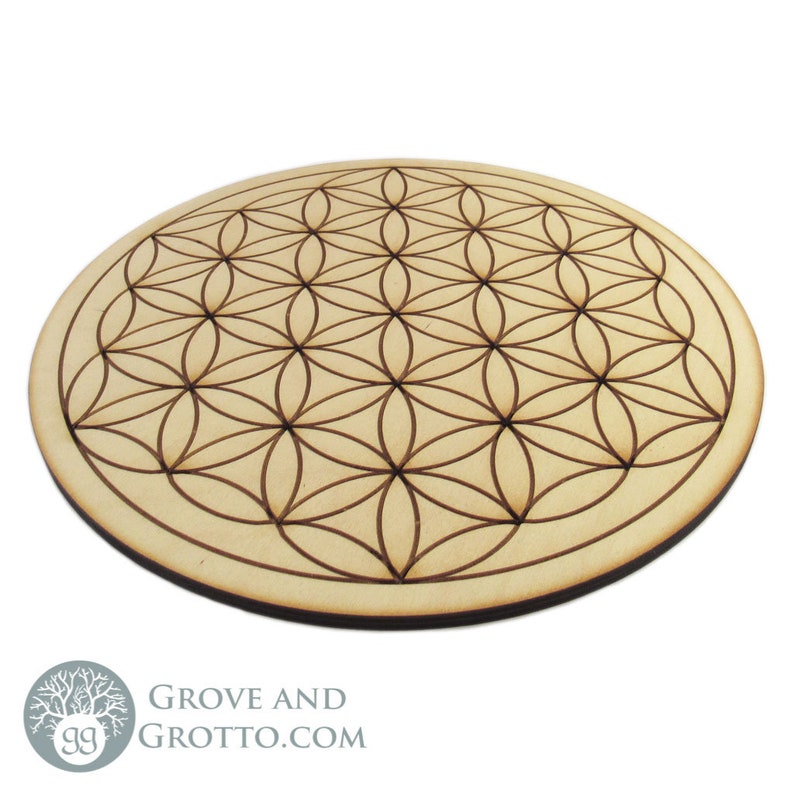 Flower of Life Altar Tile on Birch Wood 10 Inches | Etsy