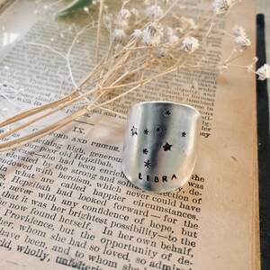 Libra Zodiac Constellation - Stamped Spoon Ring - Stamped Silver Spoon ...