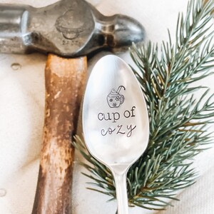 CUP OF COZY | Stamped Spoon | Christmas Spoon | Christmas Gift ...